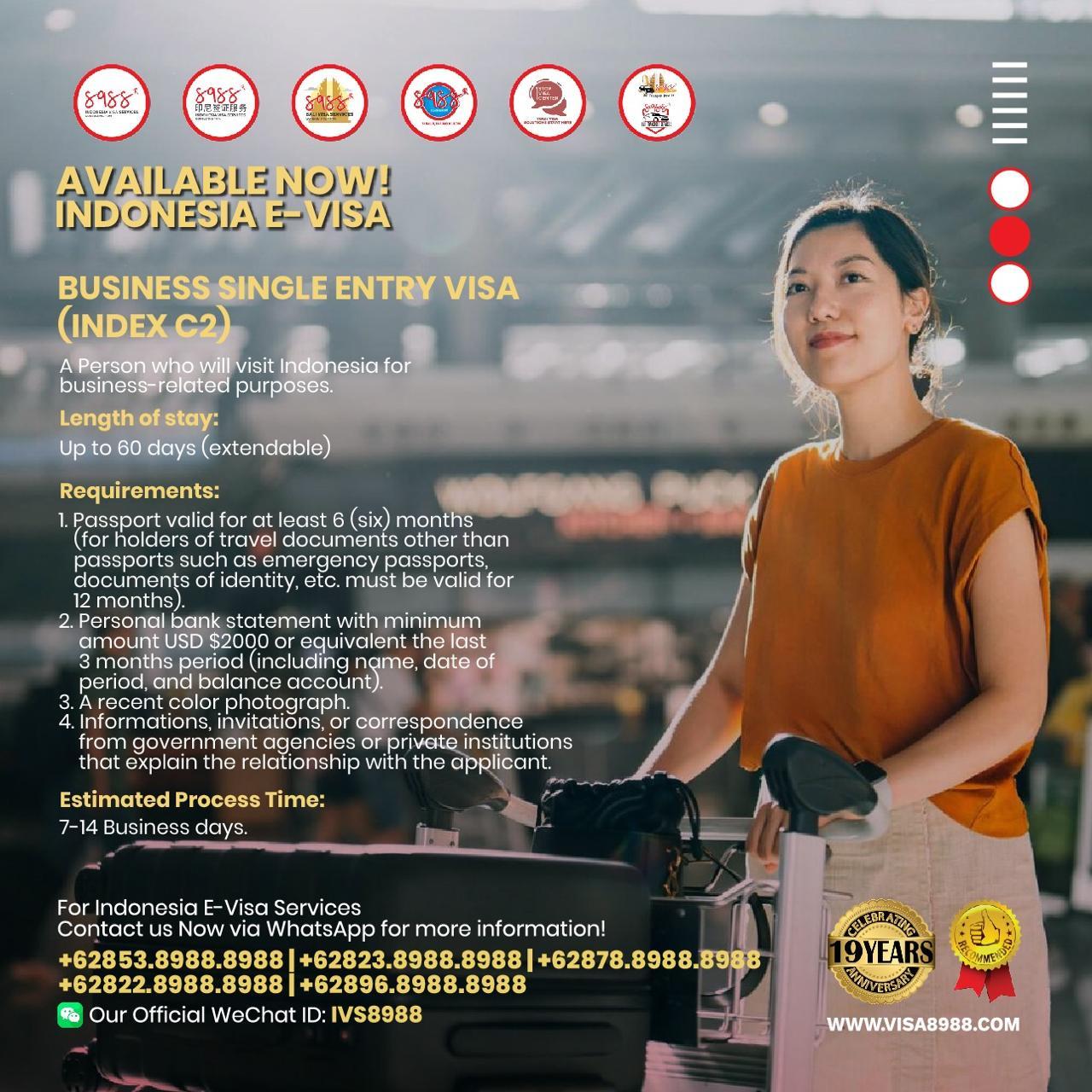 INDONESIA E-VISA C2 - 8988 Indonesia Visa Services