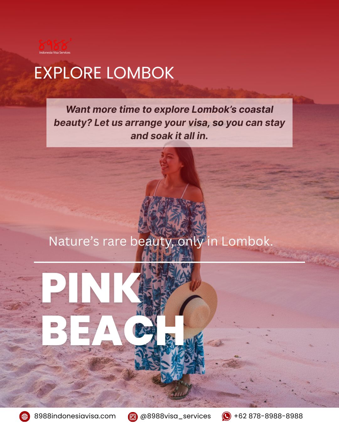 Pink Beach: Lombok’s Hidden Gem 🌸🏖️ - 8988 Indonesia Visa Services